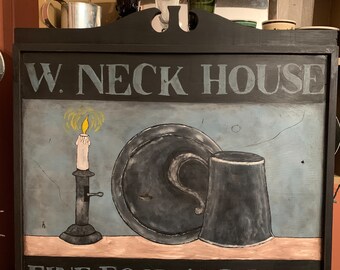 Primitive Colonial Early American Wood Tavern Sign - Etsy