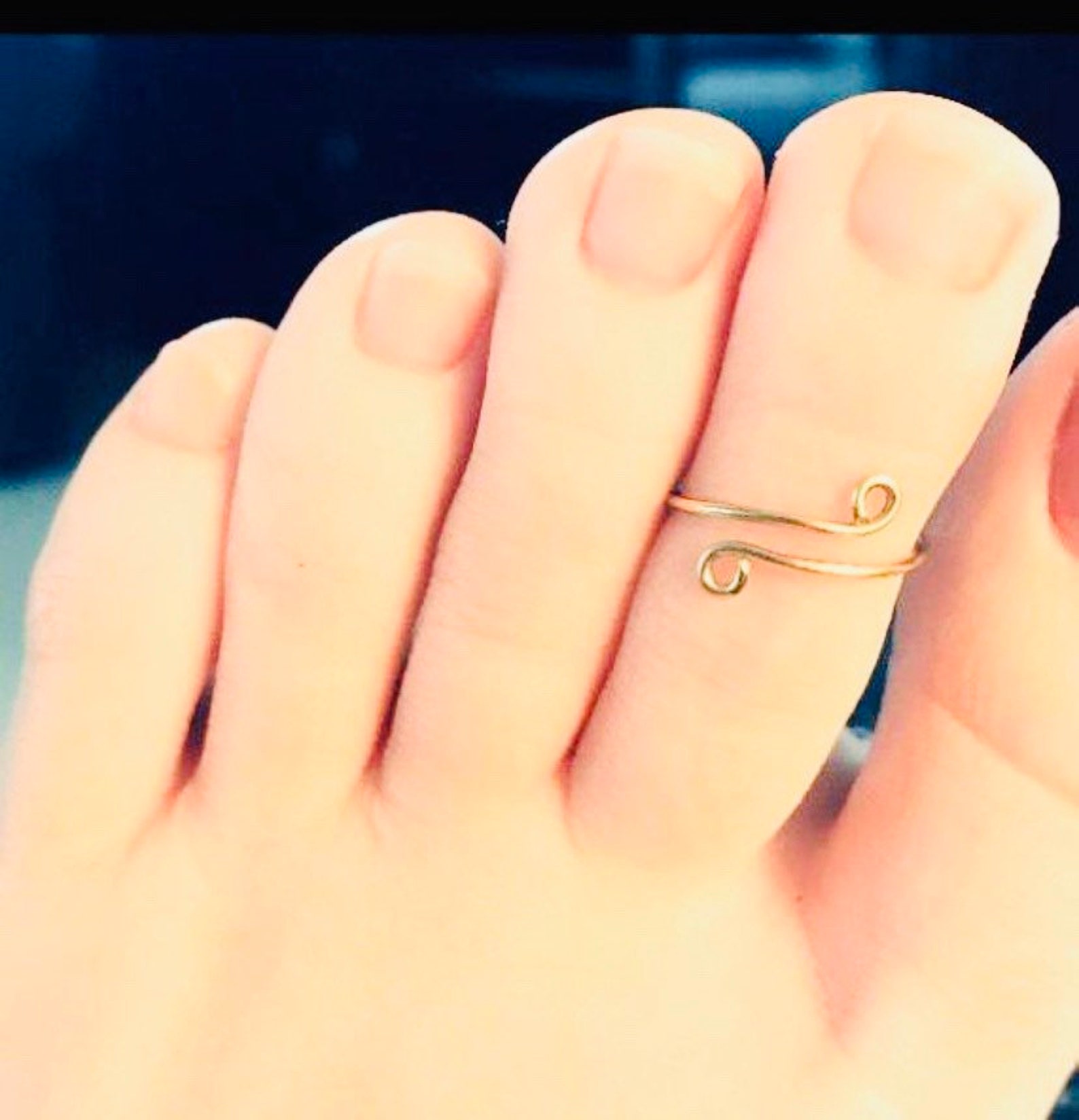 Gold Toe Ring/ Dainty Toe Ring/ Adjustable Toe Ring - Etsy