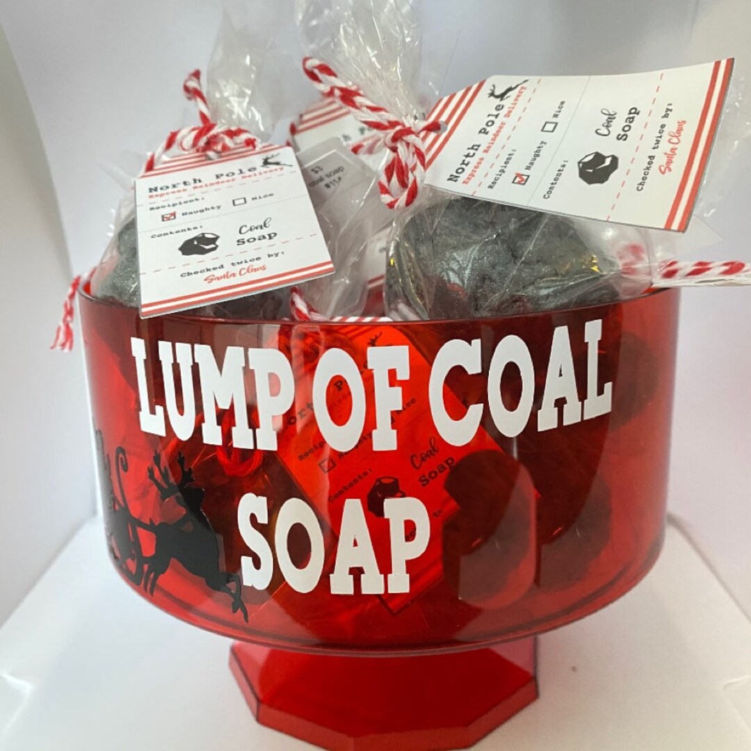 Lump of Coal Soap / Coal Gag Gift/ Naughty List Lump of Coal Soap Favor ...