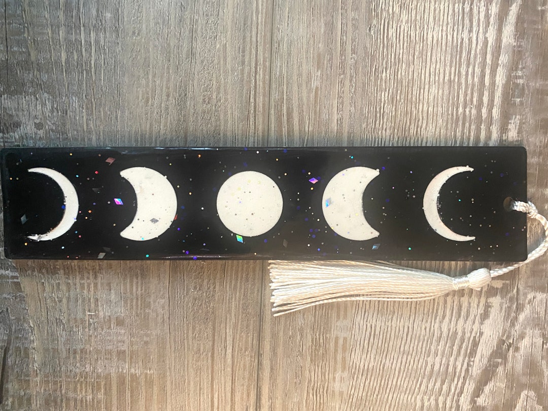 Solar Eclipse Moon Phases Black and White Resin Bookmark - Etsy