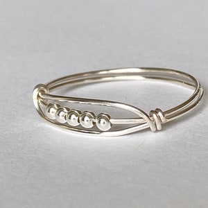 Pure Sterling Silver Fidget Ring Spinner / Meditation Ring / Calming ...