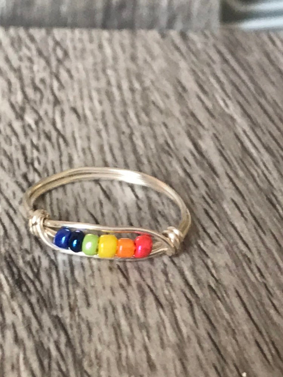Rainbow Worry Ring / Fidget Ring / Kids Worry Ring / Stacker Ring ...