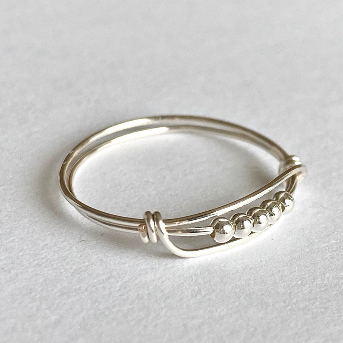 Pure Sterling Silver Fidget Ring Spinner / Meditation Ring / - Etsy