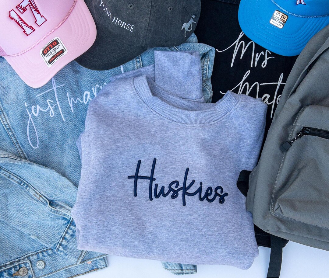 Customizable 3D Puff Embroidered Crewneck Sweatshirt - Etsy