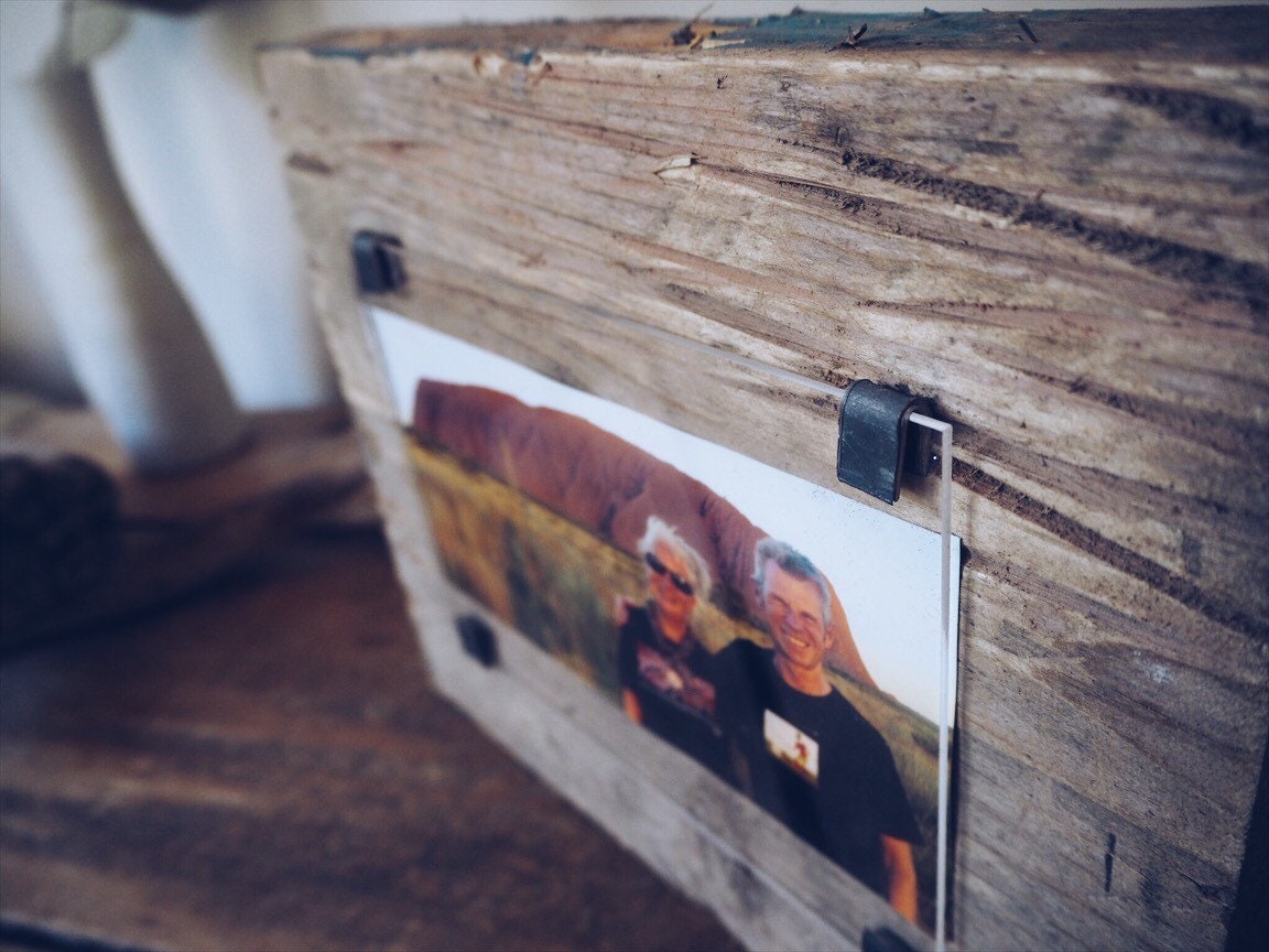 Distressed Wood - Reclaimed Wood Photo Frame - One of a Kind - Raw ...