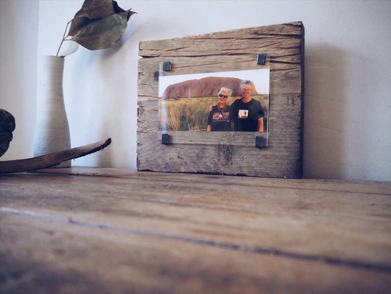 Distressed Wood - Reclaimed Wood Photo Frame - One of a Kind - Raw ...