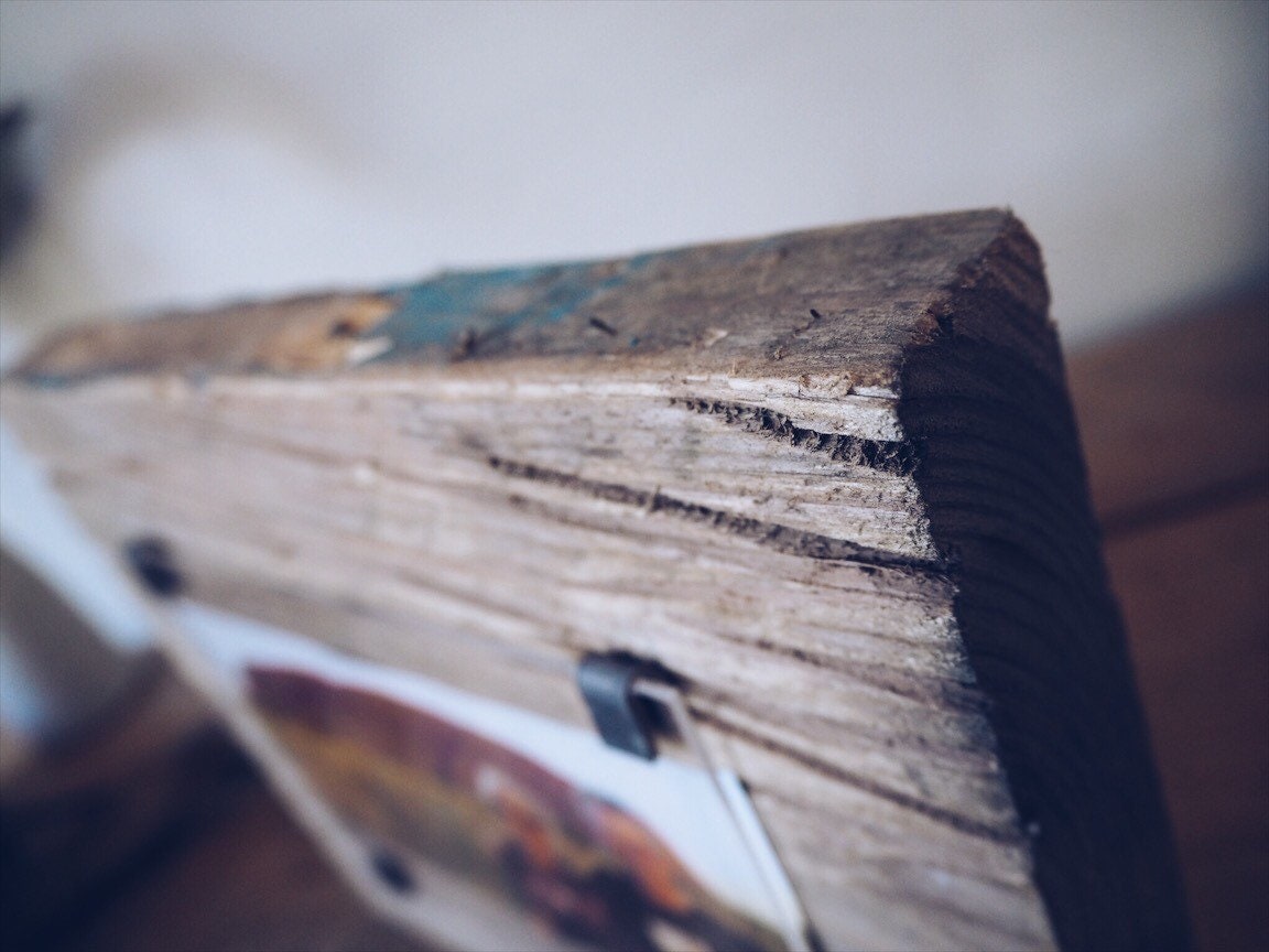 Distressed Wood - Reclaimed Wood Photo Frame - One of a Kind - Raw ...