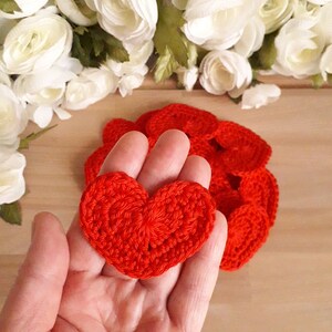 12pcs Large Crochet Red Hearts 2 1/4 X 2 Inch 5 1/2 X 5 Cm - Etsy