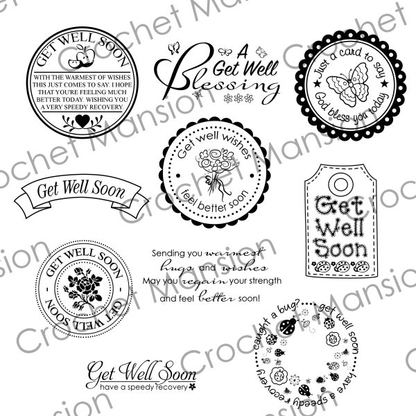 Get Well Stamps - Etsy