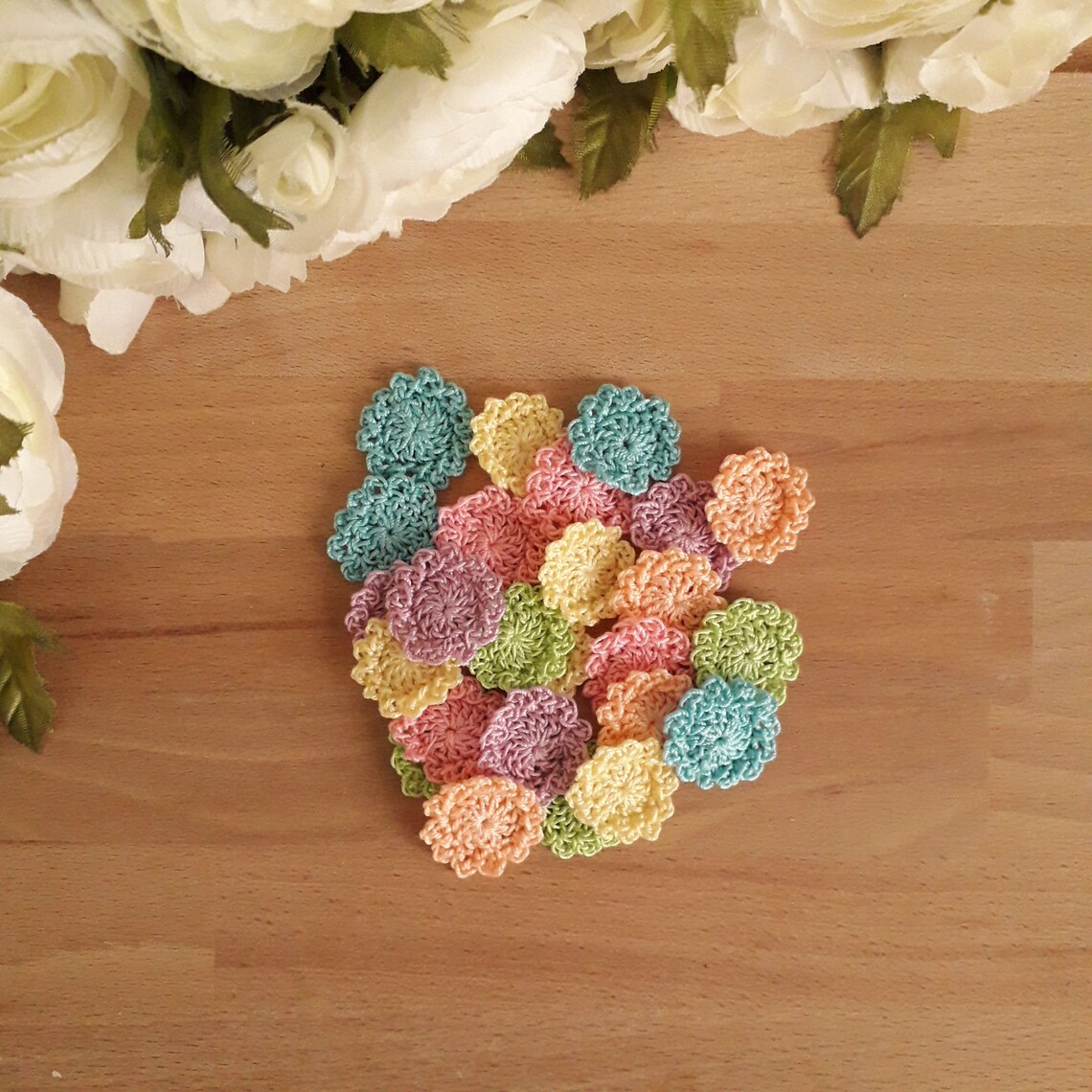 25pcs Lacy Crochet Mini Circles in Pastel Colors 1 Inch or - Etsy