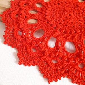 Red Crochet Lace Doily Model ivonne Center Piece Doily Table Decoration ...