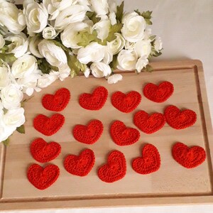 12pcs Large Crochet Red Hearts 2 1/4 X 2 Inch 5 1/2 X 5 Cm - Etsy