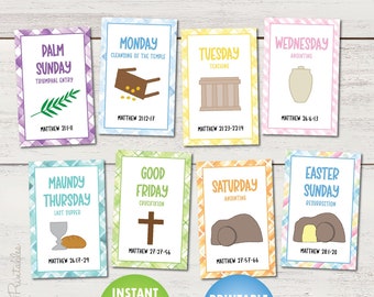 Holy Week Study Cards Printable LDS Easter Story Cards Easter Countdown ...