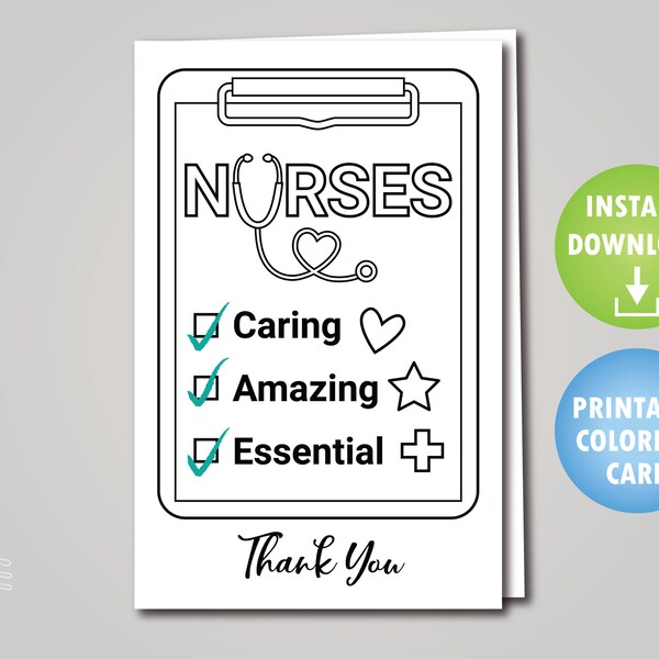 Thank You Pediatric Nurse Card - Etsy