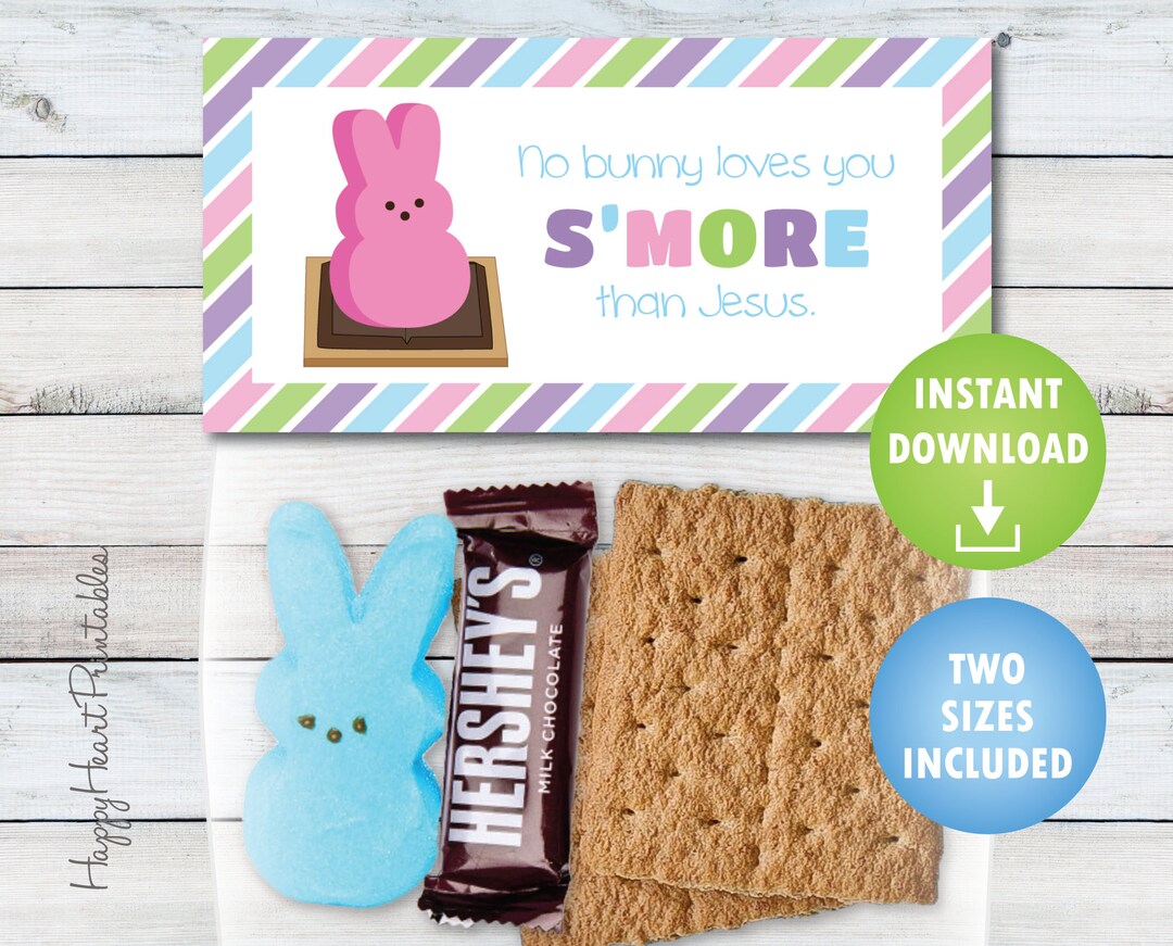 Smore Easter Treat Topper - No Bunny Loves You Smore Than Jesus - Etsy