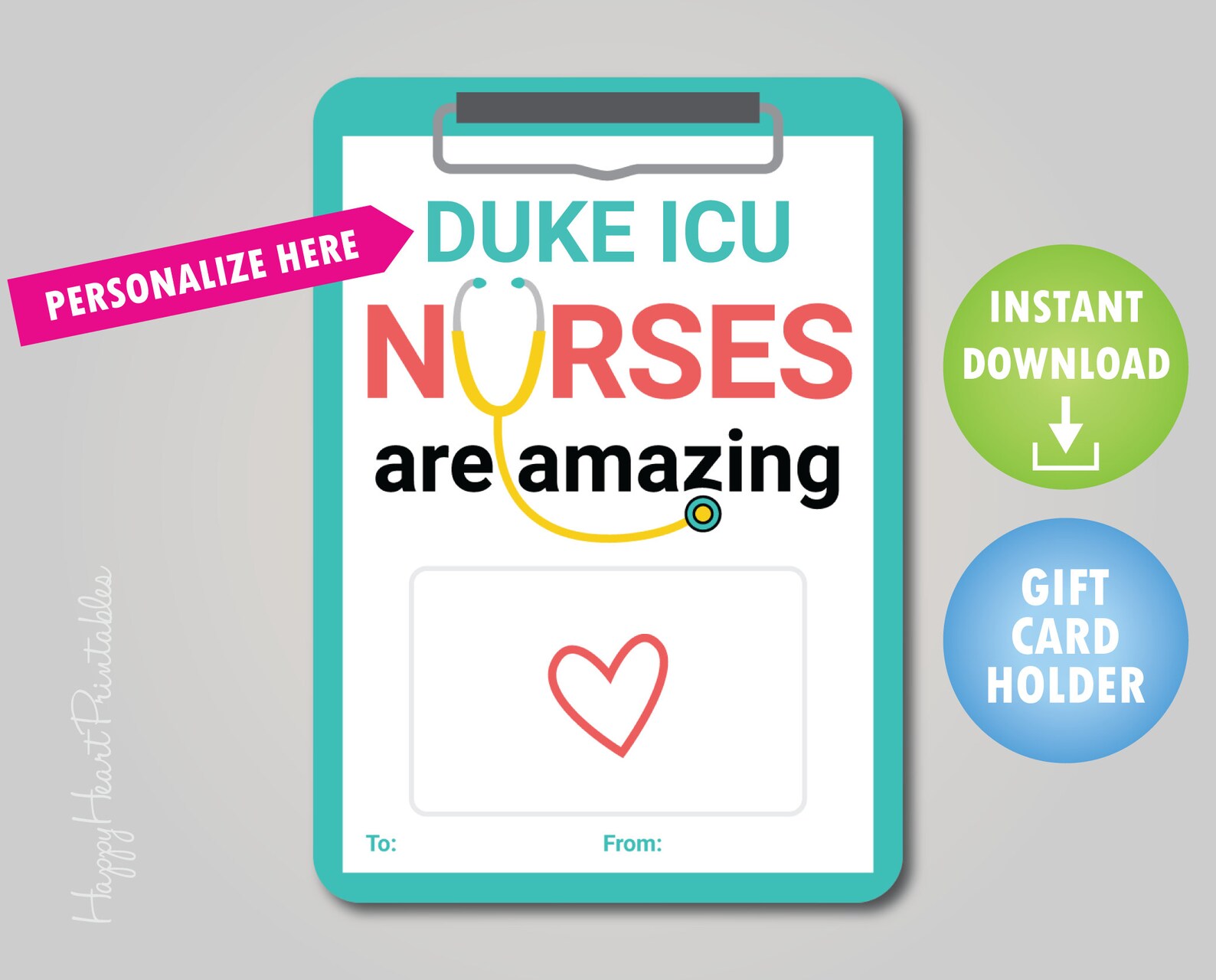 Nurse Appreciation Gift Card Holder Printable - Etsy