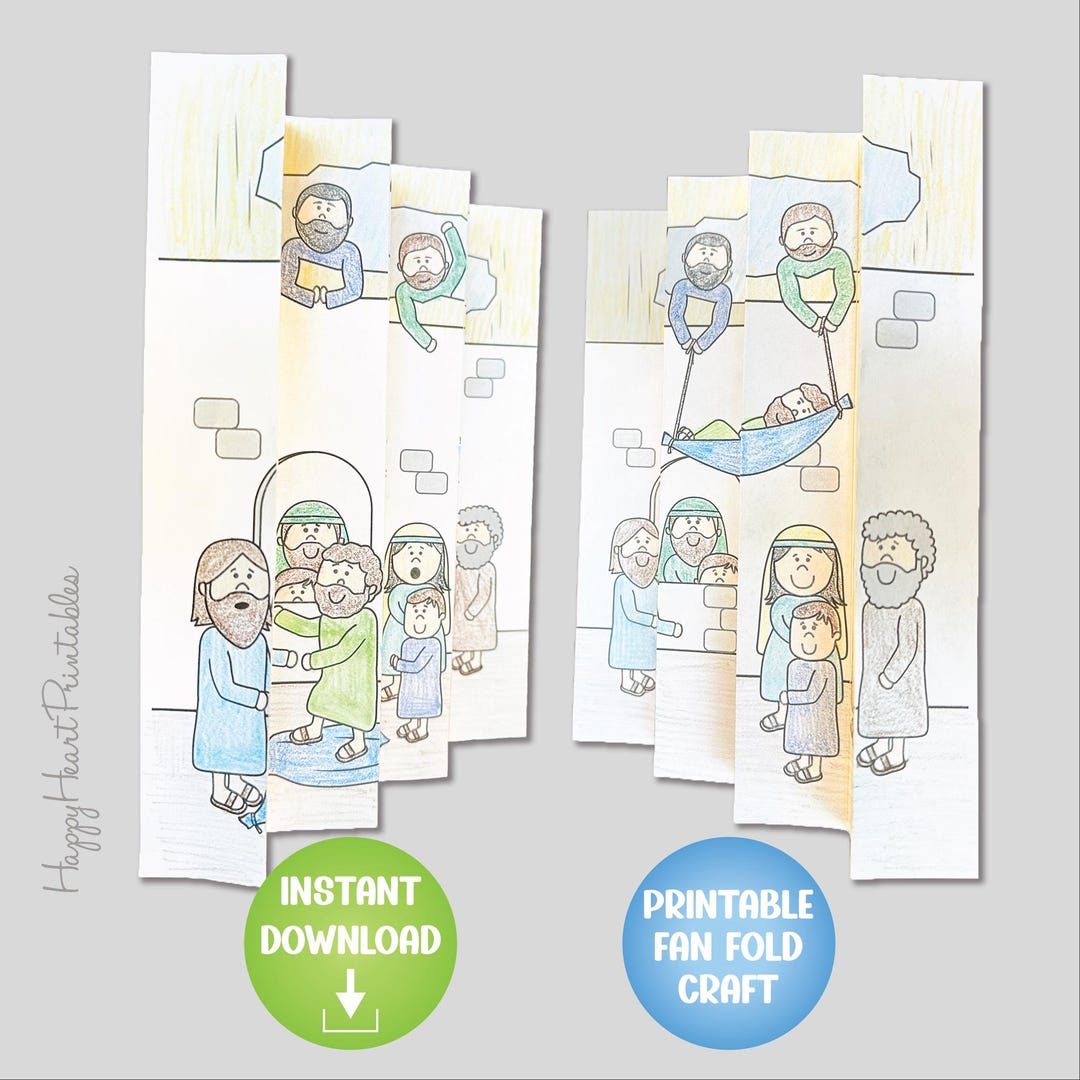 Jesus Heals the Paralytic Fan Fold Craft - Etsy