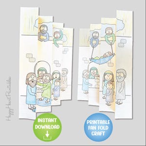Jesus Heals the Paralytic Fan Fold Craft - Etsy