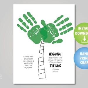 Palm Sunday Handprint Craft Printable - Etsy