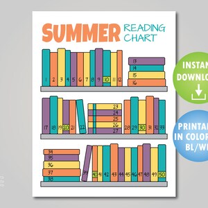 Printable Summer Reading Chart - Etsy