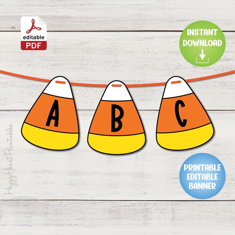 Printable Candy Corn Banner - Etsy