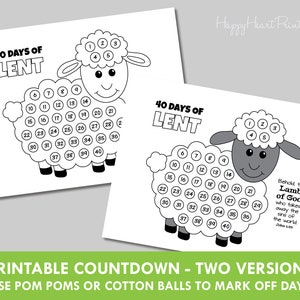Printable Lent Calendar With Lamb - Etsy