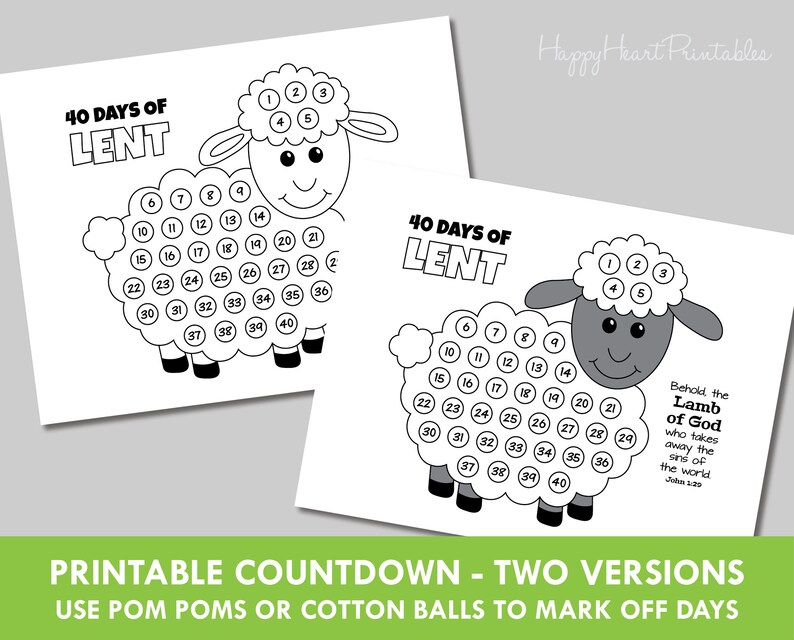 Printable Lent Calendar With Lamb - Etsy