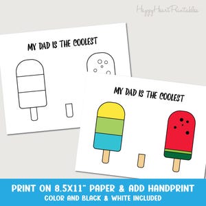 Father's Day Handprint Craft - My Dad is the Coolest Popsicle - Etsy