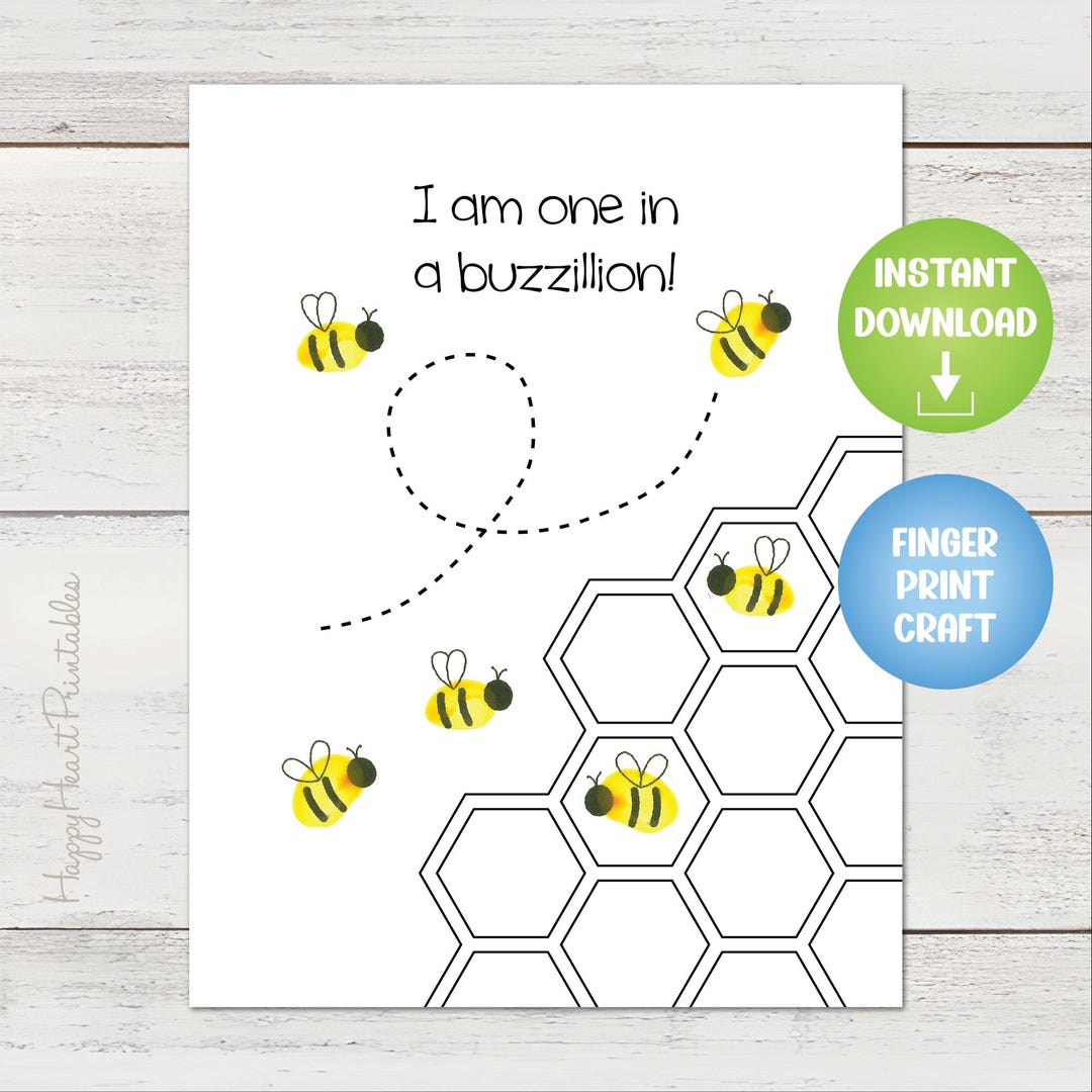 Fingerprint Bee Craft - One in a Buzzillion - Etsy