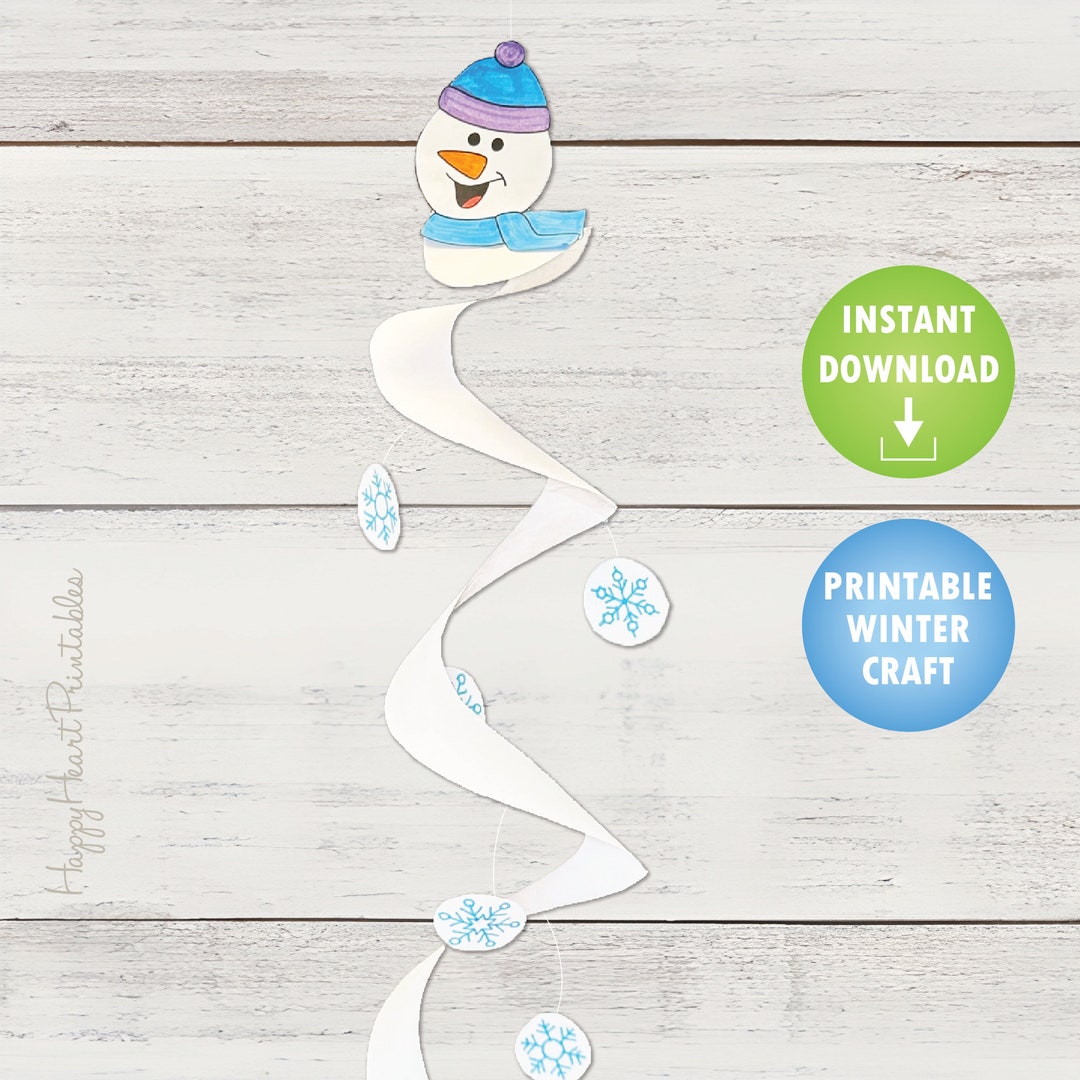 Snowman Spiral Printable Winter Craft - Etsy