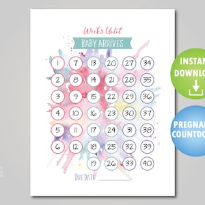 Printable Pregnancy Countdown - Etsy