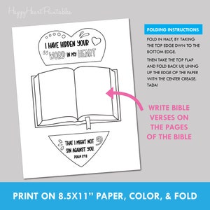 Hide God's Word in Your Heart Folding Surprise Bible Craft - Etsy