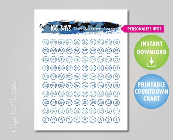 Printable Countdown Chart Orange & Black Spooky Countdown To Halloween