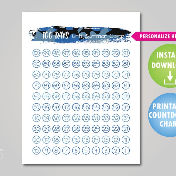 100 Days of School Chart - Etsy