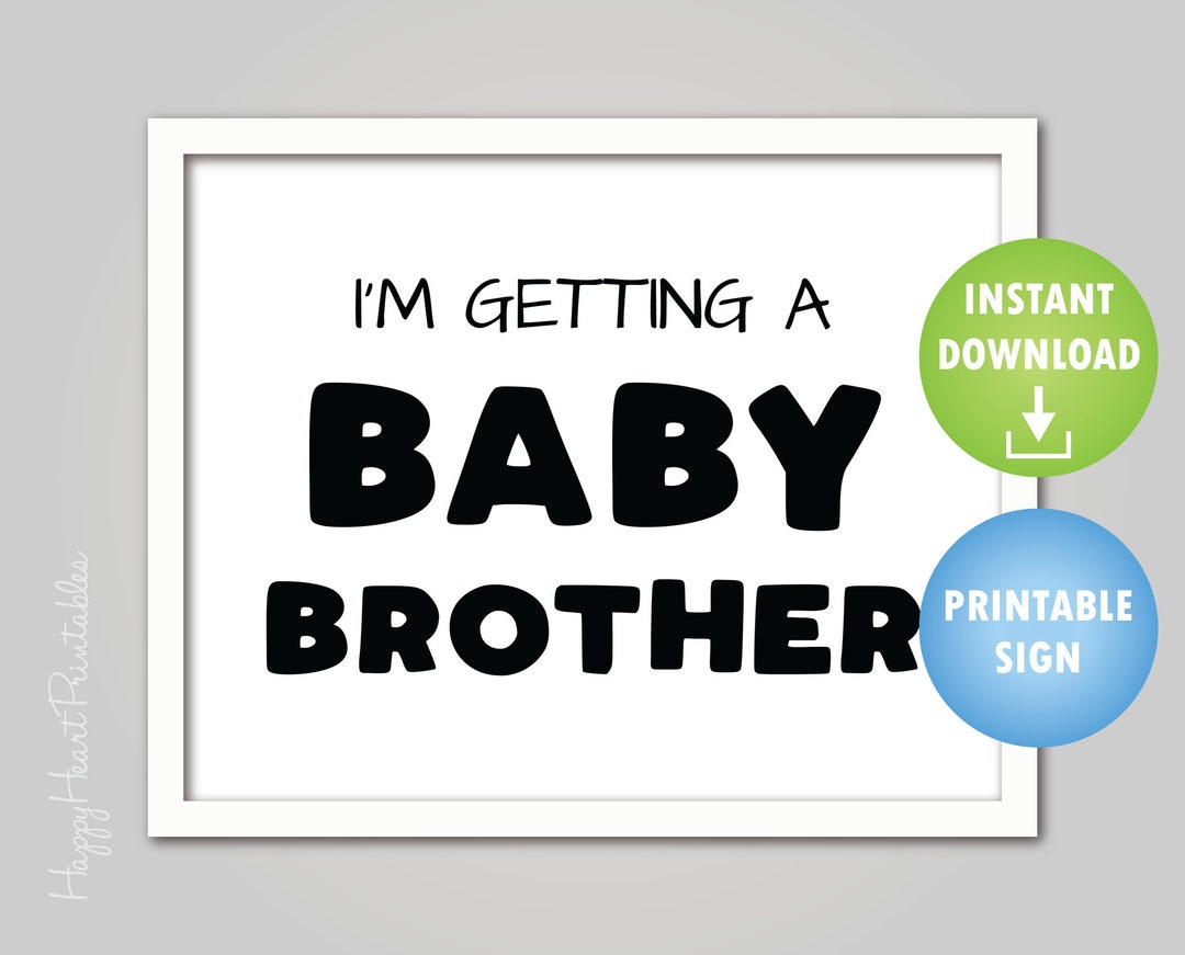 Baby Brother Announcement Sign - Printable - Etsy