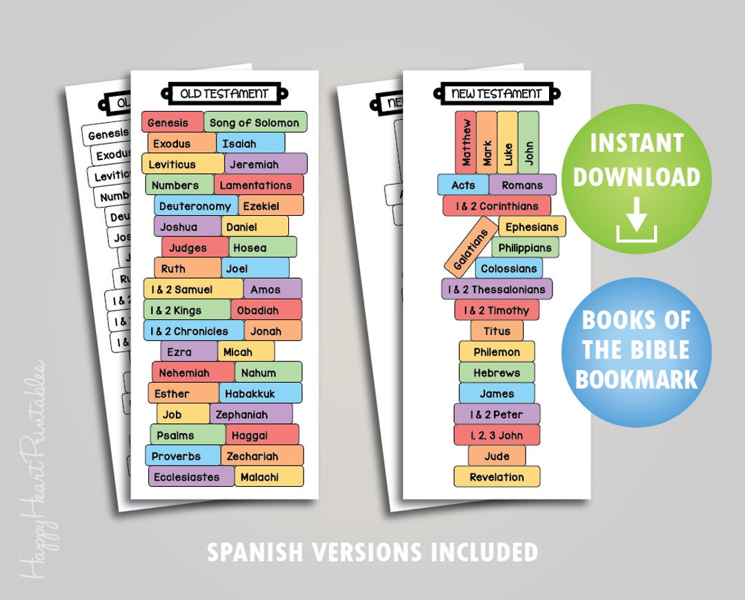 Books of the Bible Printable Bookmark - Etsy