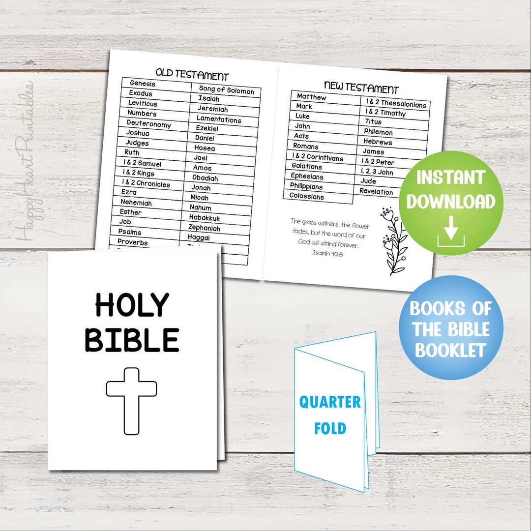 Books of the Bible Printable Booklet - Etsy
