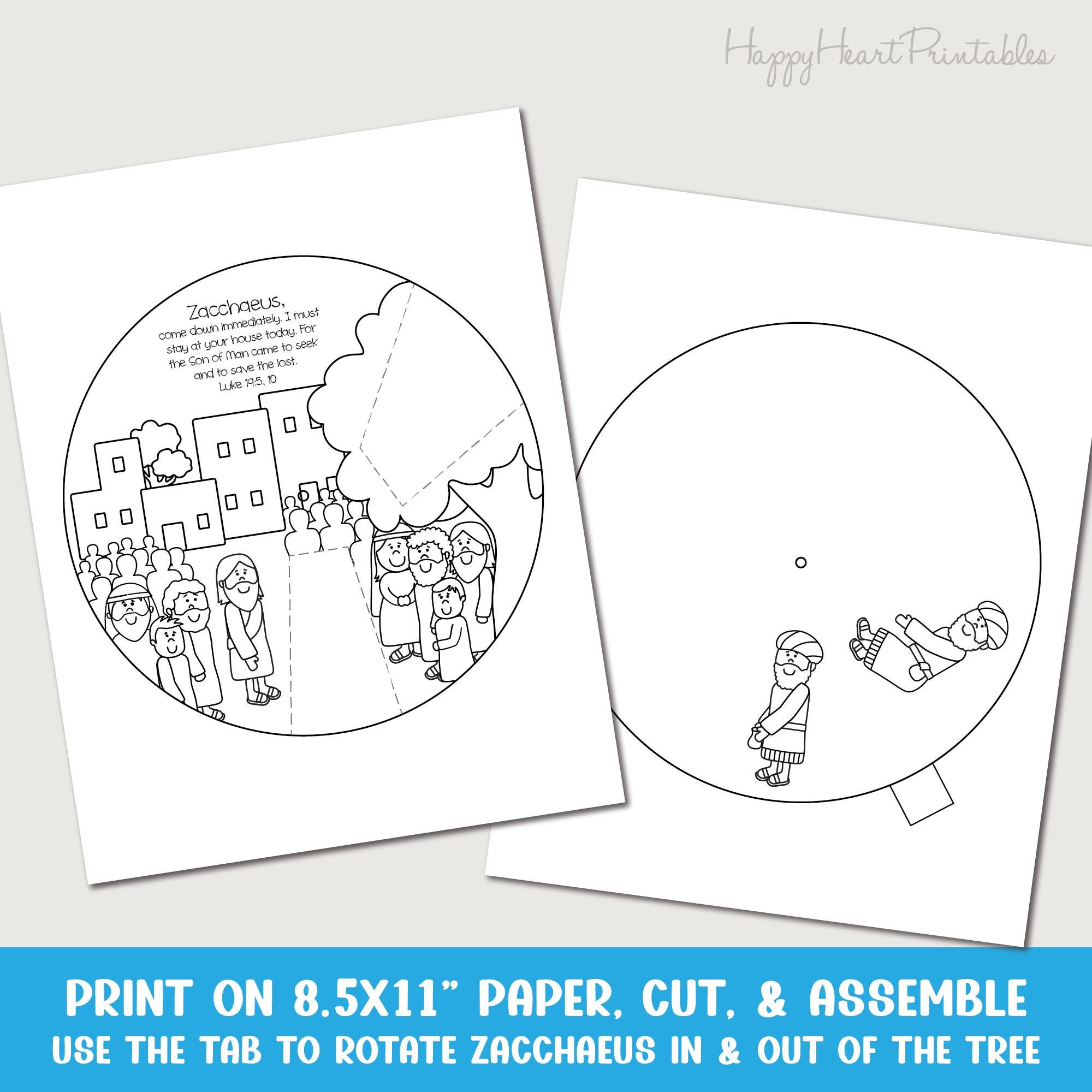 Zacchaeus Printable Craft - Etsy