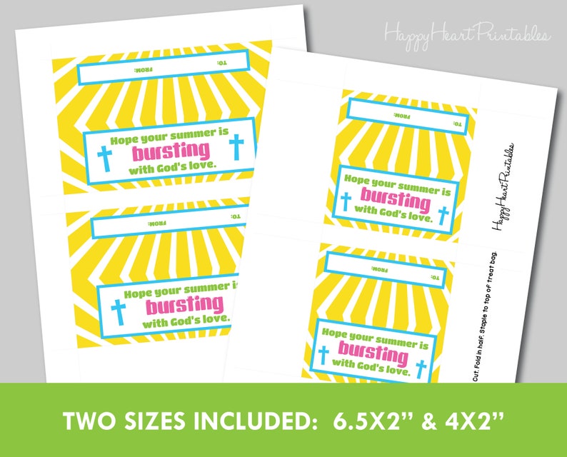 Summer Christian Treat Bag Topper - Etsy