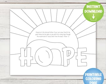 He is Risen Coloring Page | Christian Easter Printable for Kids | the ...