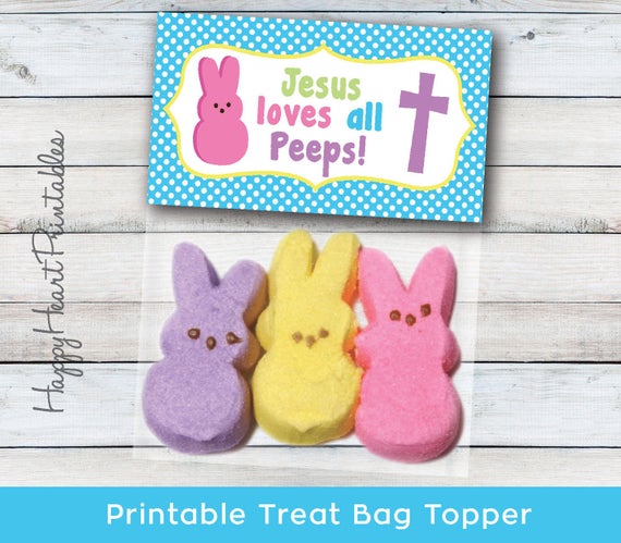 Christian Easter Treat Topper Jesus loves all Peeps | Etsy