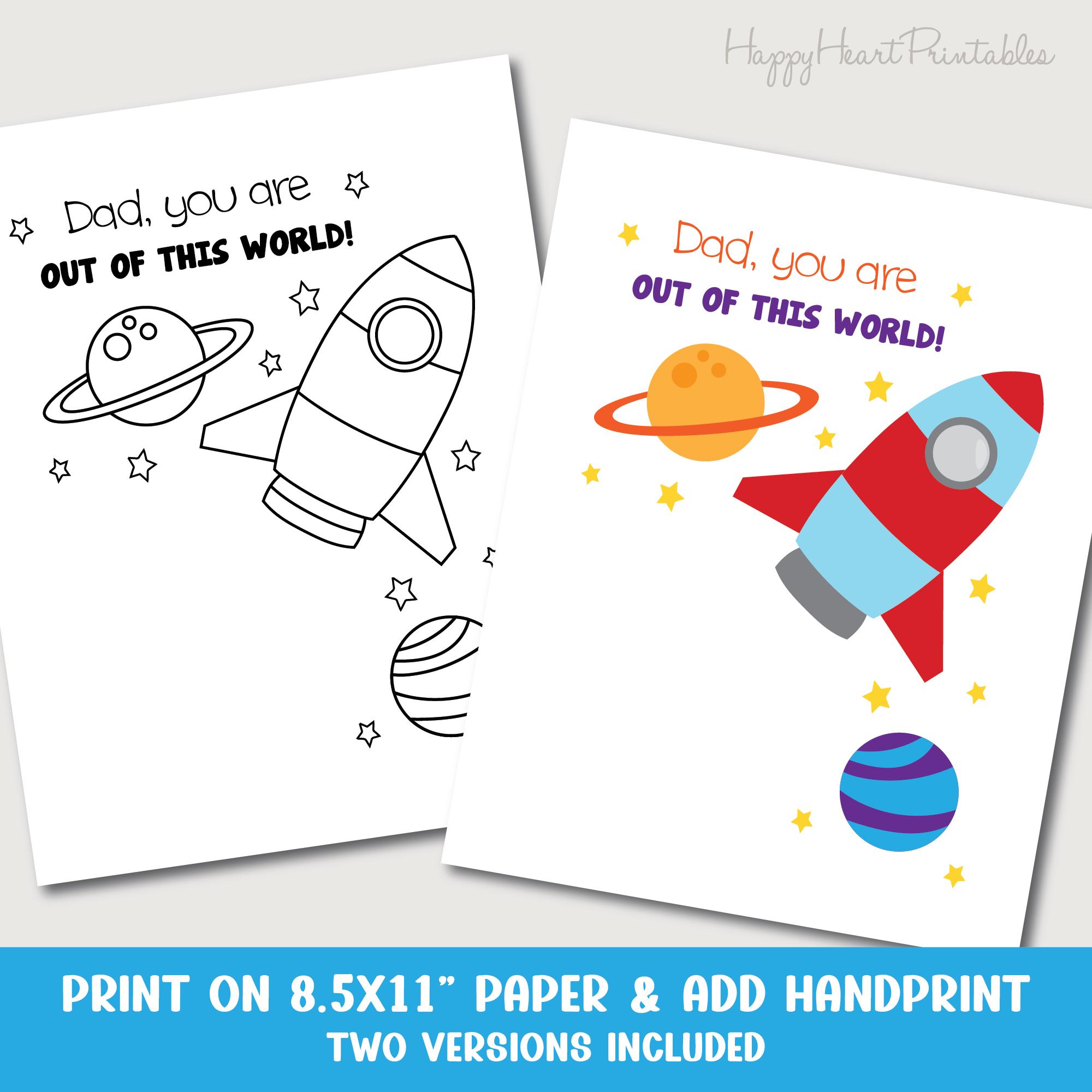 Father's Day Handprint Rocket Craft - Etsy