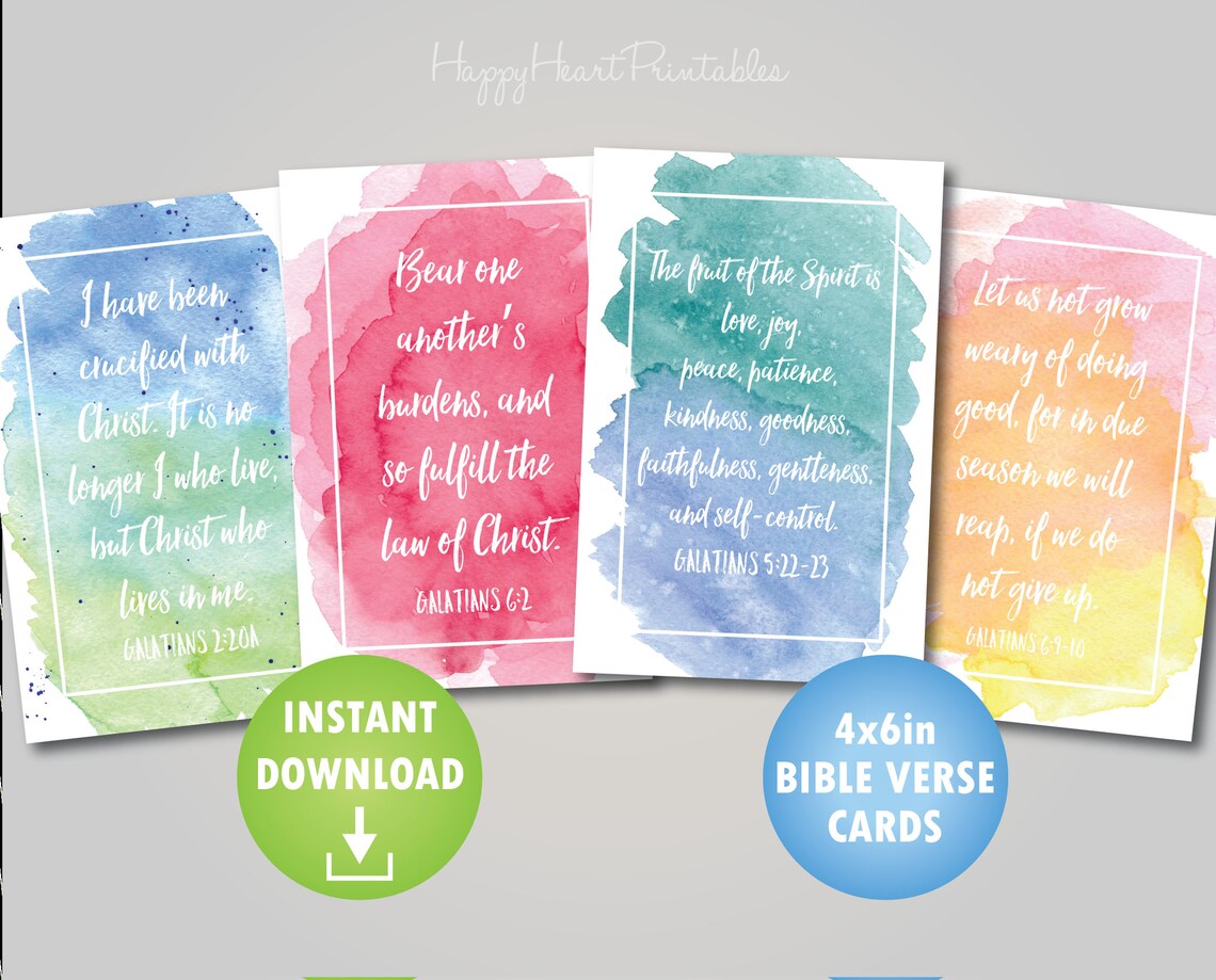 Bible Verse Cards Galatians Printable Verses - Etsy