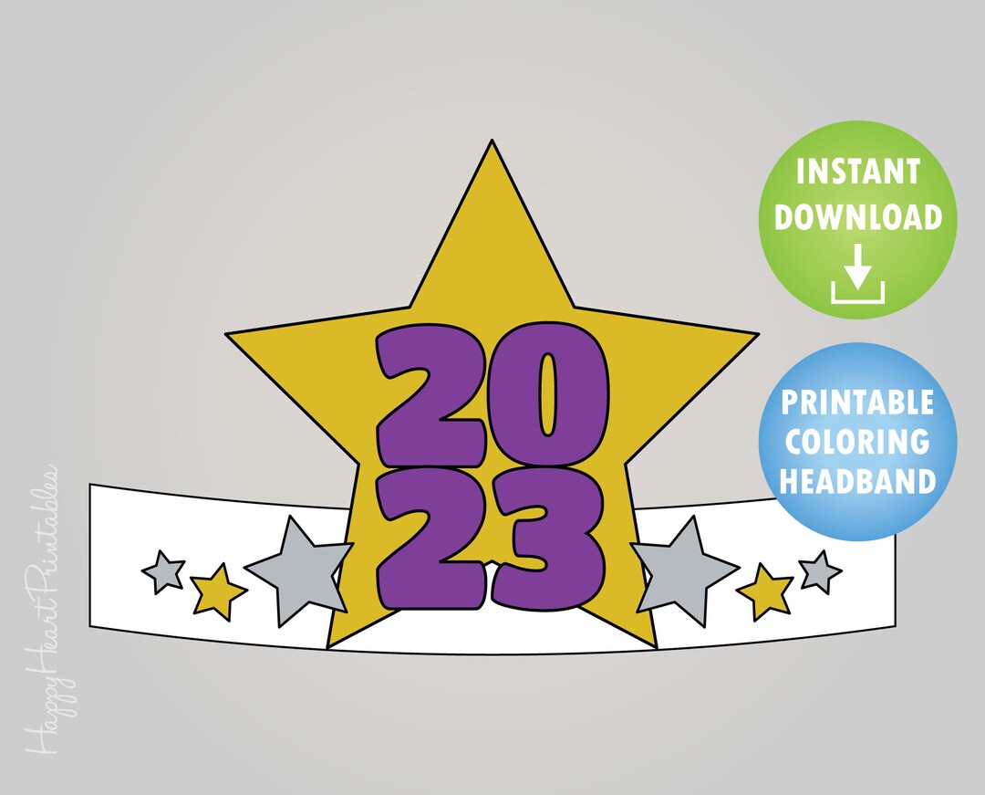 New Years Eve Printable Headband Hat - Etsy
