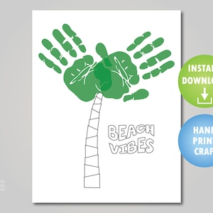 Palm Tree Handprint Craft Printable - Etsy