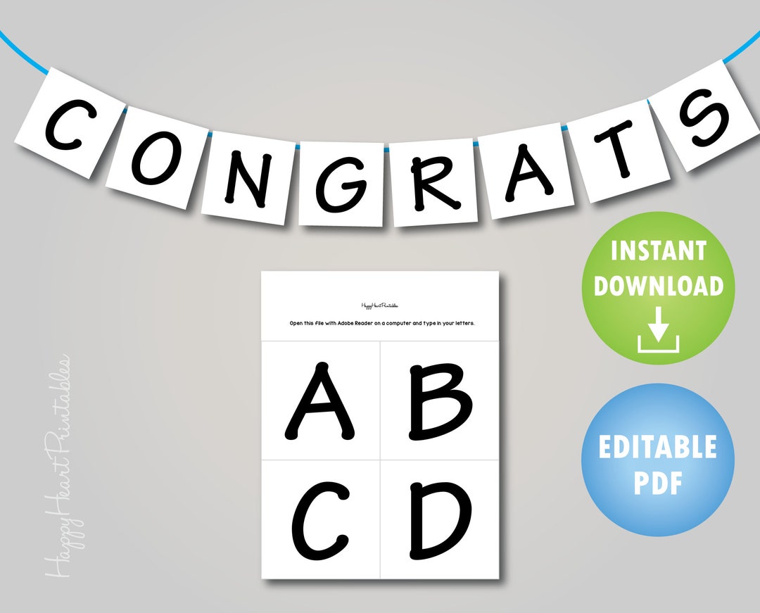 Editable Square Banner Printable Square Banner Template - Etsy