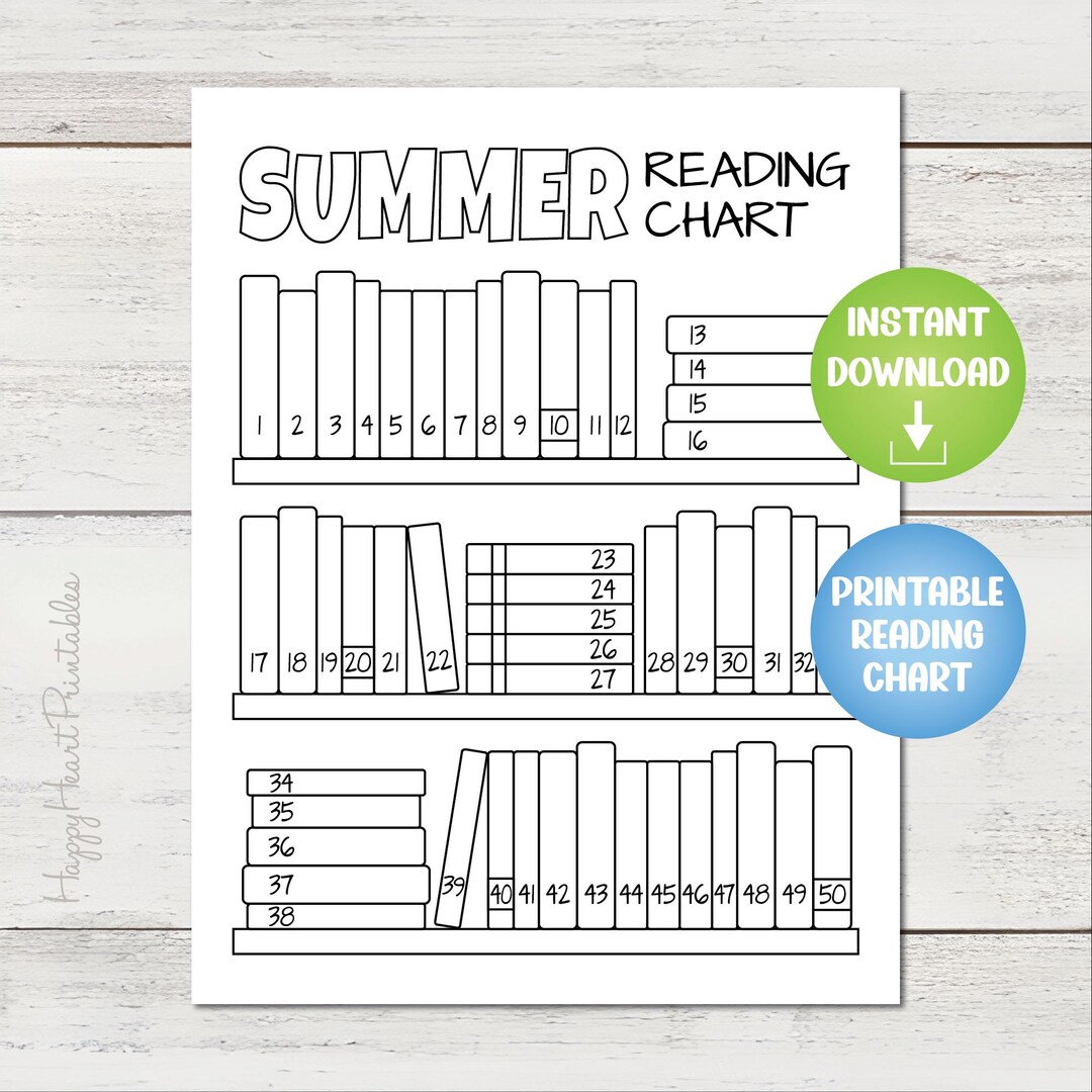 Printable Summer Reading Chart - Etsy