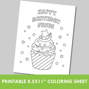 Happy Birthday Jesus Printable Coloring Page - Etsy