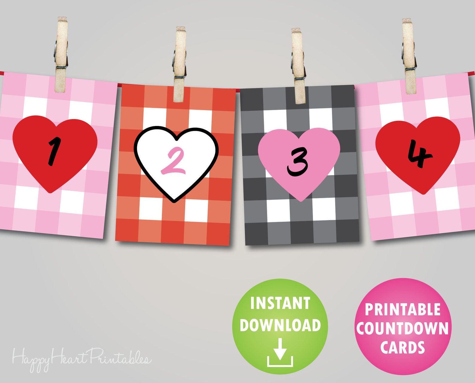 Printable Valentine's Day Countdown Cards | Etsy