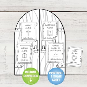 5 Solas Printable Bible Craft - Etsy